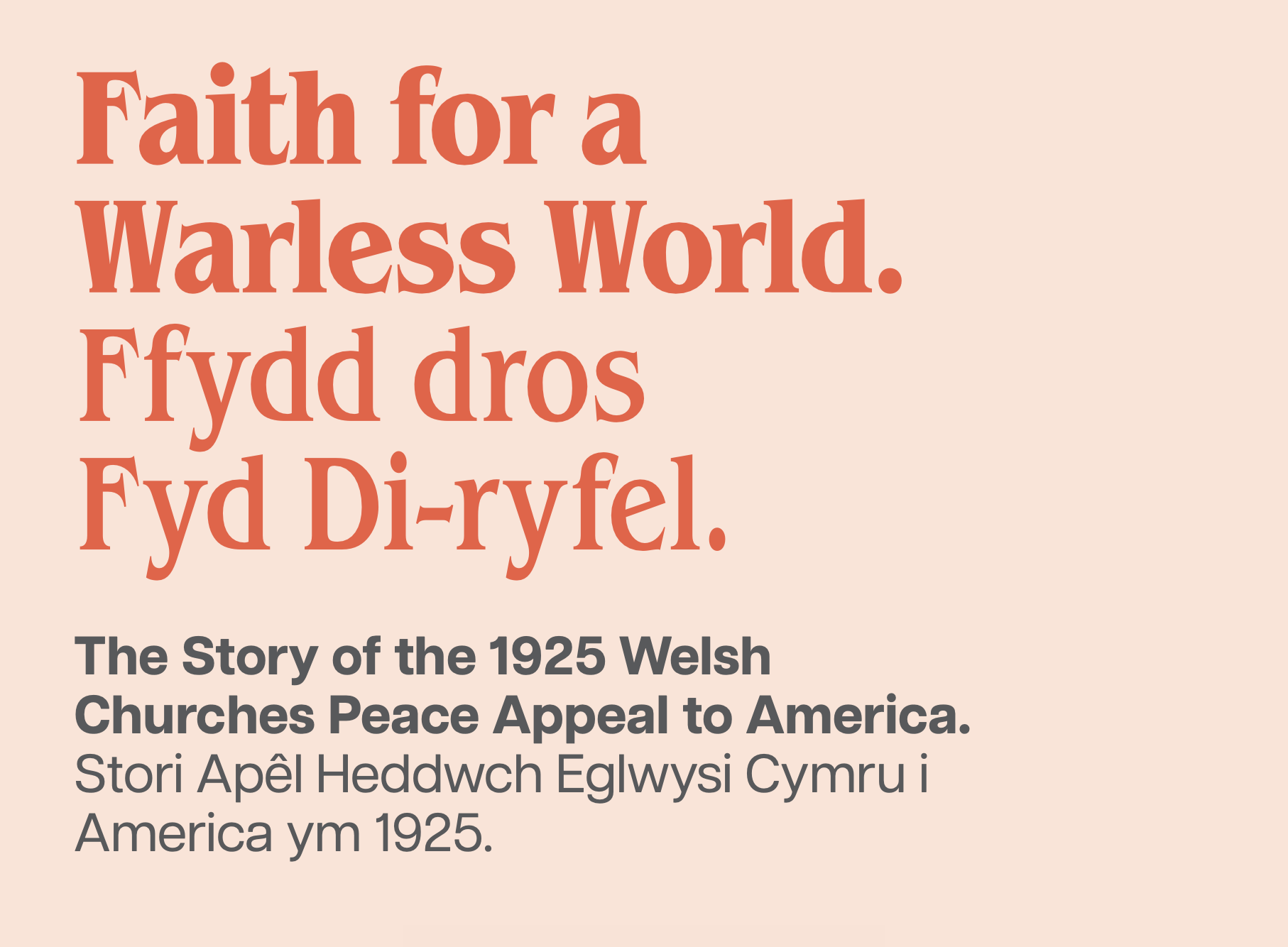 Faith for a Warless World - Welsh Centre for International Affairs